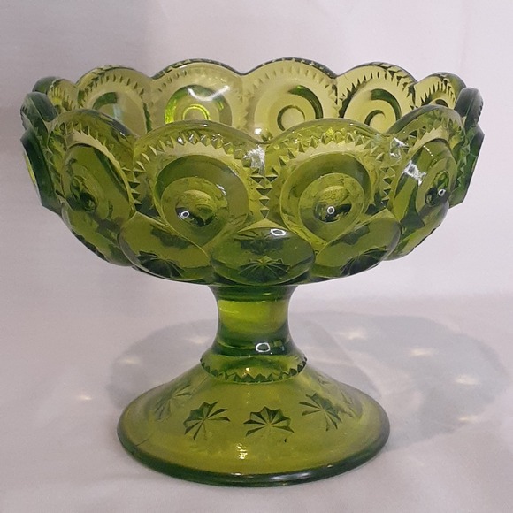 SMITH | Dining | Vintage Le Smith 96s Green Glass Moon Stars Pattern ...